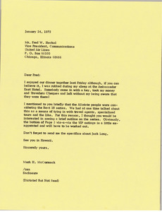 Letter from Mark H. McCormack to Fred W. Heckel - Digital Commonwealth