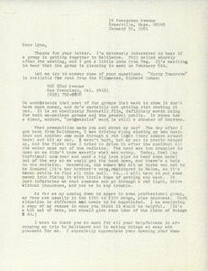 Letter from Judi Chamberlin to Lynn Robinson - Digital Commonwealth