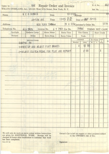 Repair order and invoice - Digital Commonwealth