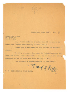 Letter from David A. Putter to Editor of the Crisis - Digital Commonwealth