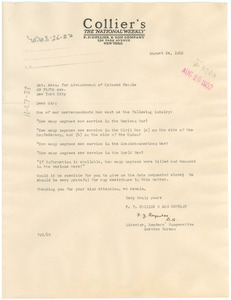 Letter from Collier's to the NAACP - Digital Commonwealth