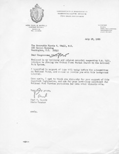Letter from State Senator Paul Harold to Morris Udall - Digital ...