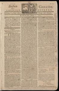 The Boston-Gazette, and Country Journal, 2 January 1775 - Digital ...