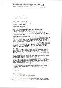 Letter from Michelle F. Lane to Ron G. Sorrell - Digital Commonwealth
