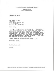 Letter from Mark H. McCormack to Jerry H. Pyle - Digital Commonwealth