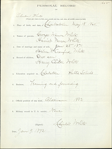 Personal record of Clinton White (1655) - Digital Commonwealth