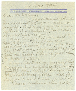 Letter from Lillian Alexander to W. E. B. Du Bois - Digital Commonwealth