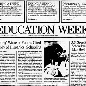 Fascimile of Education Week article, 'Shocking' waste of youths cited ...