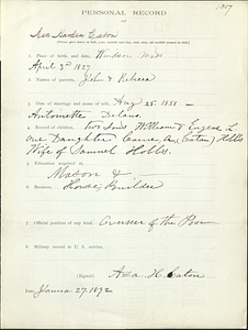 Personal record of Asa Harden Caton (1307) - Digital Commonwealth