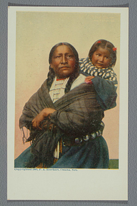 Three-color halftone illustrations of portraits of Indigenous people ...