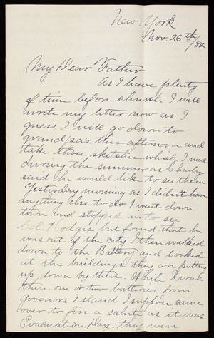 Edward Pearce Casey to Thomas Lincoln Casey, November 26, 1882 ...