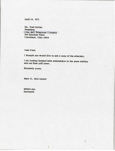 Letter from Mark H. McCormack to Fred Eckley - Digital Commonwealth
