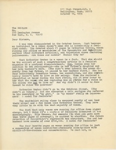 Letter from Judi Chamberlin to Editors of Ms. magazine - Digital ...