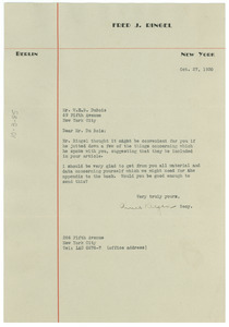 Letter from Arnie Keegan to W. E. B. Du Bois - Digital Commonwealth