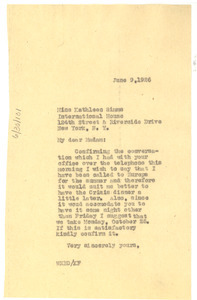Letter from W. E. B. Du Bois to Kathleen M. Simms - Digital Commonwealth