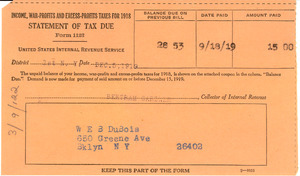 Income, war-profits and excess-profits taxes for 1918 statement of tax ...