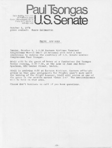 Paul Tsongas U.S. Senate: Press Advisory announcing Udall holding a ...