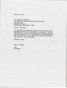 Letter from Mark H. McCormack to James Ray Carpenter - Digital Commonwealth