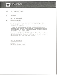 Memorandum from Mark H. McCormack to Ian Todd - Digital Commonwealth