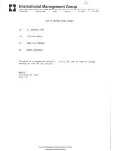 Memorandum from Mark H. McCormack to Todd McCormack - Digital Commonwealth