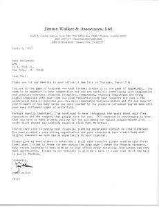 Letter from Jimmy Walker to Mark H. McCormack - Digital Commonwealth