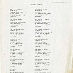 List of targeted schools for the Project to Monitor the Code of ...