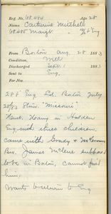 Tewksbury Almshouse Intake Record: Mitchell, Margaret - Digital Commonwealth