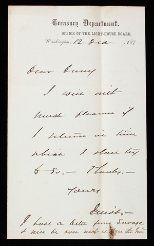 Major [George H.] Elliot to Thomas Lincoln Casey, December 12, 1870 ...
