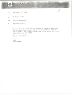 Memorandum from Laurie Roggenburk to Barbara Kernc - Digital Commonwealth