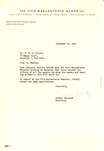 Letter from Vito Marcantonio Political Association to W. E. B. Du Bois ...