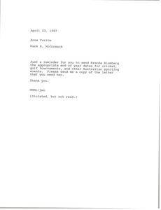 Memorandum from Mark H. McCormack to Anne Farrow - Digital Commonwealth