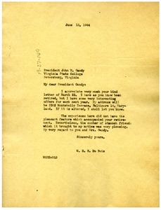 Letter from W. E. B. Du Bois to John M. Gandy - Digital Commonwealth