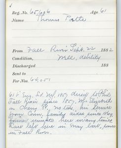 Tewksbury Almshouse Intake Record: Postle, Thomas - Digital Commonwealth