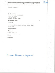 Letter from Mark H. McCormack to Fred Heckel - Digital Commonwealth