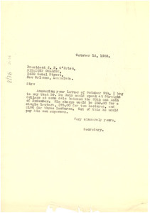 Letter from Marvel Jackson Cooke to Straight College - Digital Commonwealth