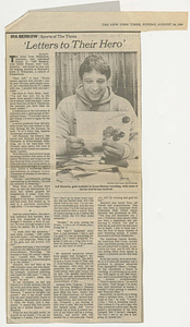 "Letters to their Hero" an article about Jeff Blatnick (August 26, 1984 ...