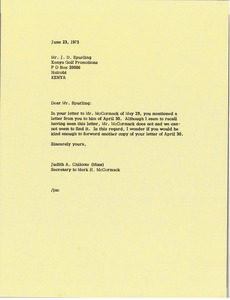 Letter from Judy Chilcote to J. D. Spurling - Digital Commonwealth