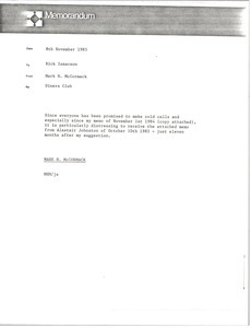 Memorandum from Mark H. McCormack to Rick Isaacson - Digital Commonwealth
