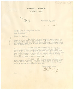 Letter from the Exchange Club of the City of White Plains to W. E. B ...