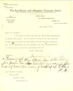 Letter from Frances Hoggan to unidentified correspondent - Digital ...