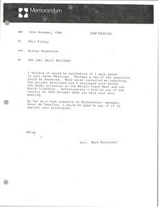 Memorandum from Arthur Rosenblum to Phil Pilley - Digital Commonwealth