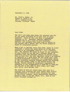 Letter from Mark H. McCormack to Fred E. Adams Jr. - Digital Commonwealth