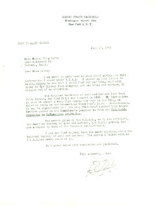 Letter from Henry Pratt Fairchild to Muriel Culp Barbe - Digital ...