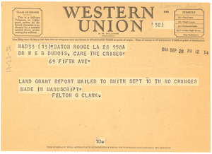 Telegram from Southern University to W. E. B. Du Bois - Digital ...