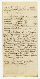 Tewksbury Almshouse Intake Record: Johnson, Joseph - Digital Commonwealth