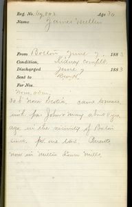Tewksbury Almshouse Intake Record: Mellen, James - Digital Commonwealth