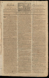 The Boston-Gazette, and Country Journal, 28 September 1772 - Digital ...