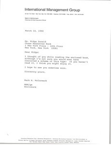 Letter from Mark H. McCormack to Midge Donald - Digital Commonwealth