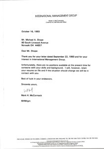 Letter from Mark H. McCormack to Michael A. Shope - Digital Commonwealth