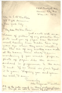 Letter from Ada Crogman Franklin to W. E. B. Du Bois - Digital Commonwealth